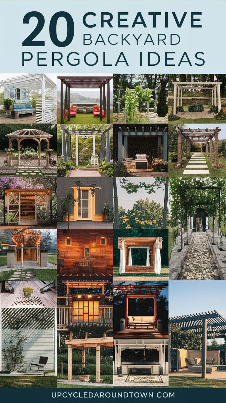 20 Creative Backyard Pergola Ideas You’ll Love - Upcycled Around Town