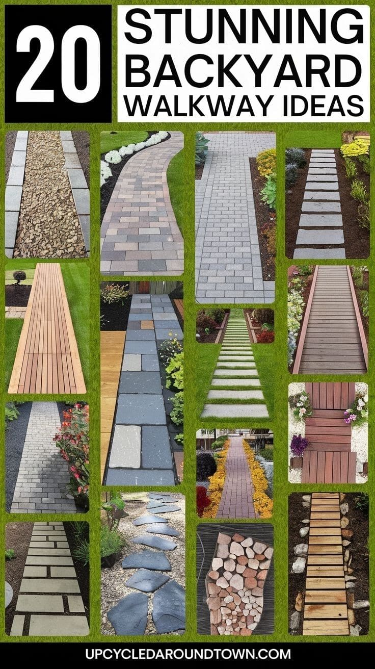 20 Creative Backyard Walkway Ideas to Enhance Your Outdoor Space - Upcycled Around Town