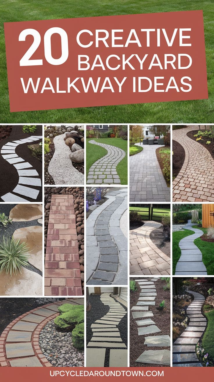 20 Creative Backyard Walkway Ideas to Enhance Your Outdoor Space - Upcycled Around Town