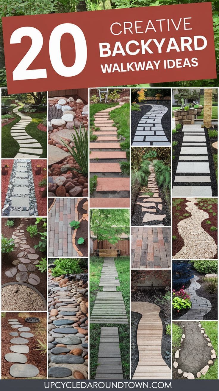 20 Creative Backyard Walkway Ideas to Enhance Your Outdoor Space - Upcycled Around Town