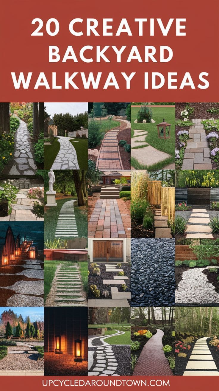 20 Creative Backyard Walkway Ideas to Enhance Your Outdoor Space - Upcycled Around Town