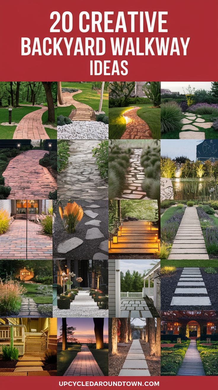 20 Creative Backyard Walkway Ideas to Enhance Your Outdoor Space - Upcycled Around Town