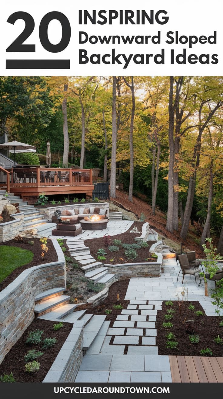 20 Inspiring Downward Sloped Backyard Ideas for Your Outdoor Oasis - Upcycled Around Town