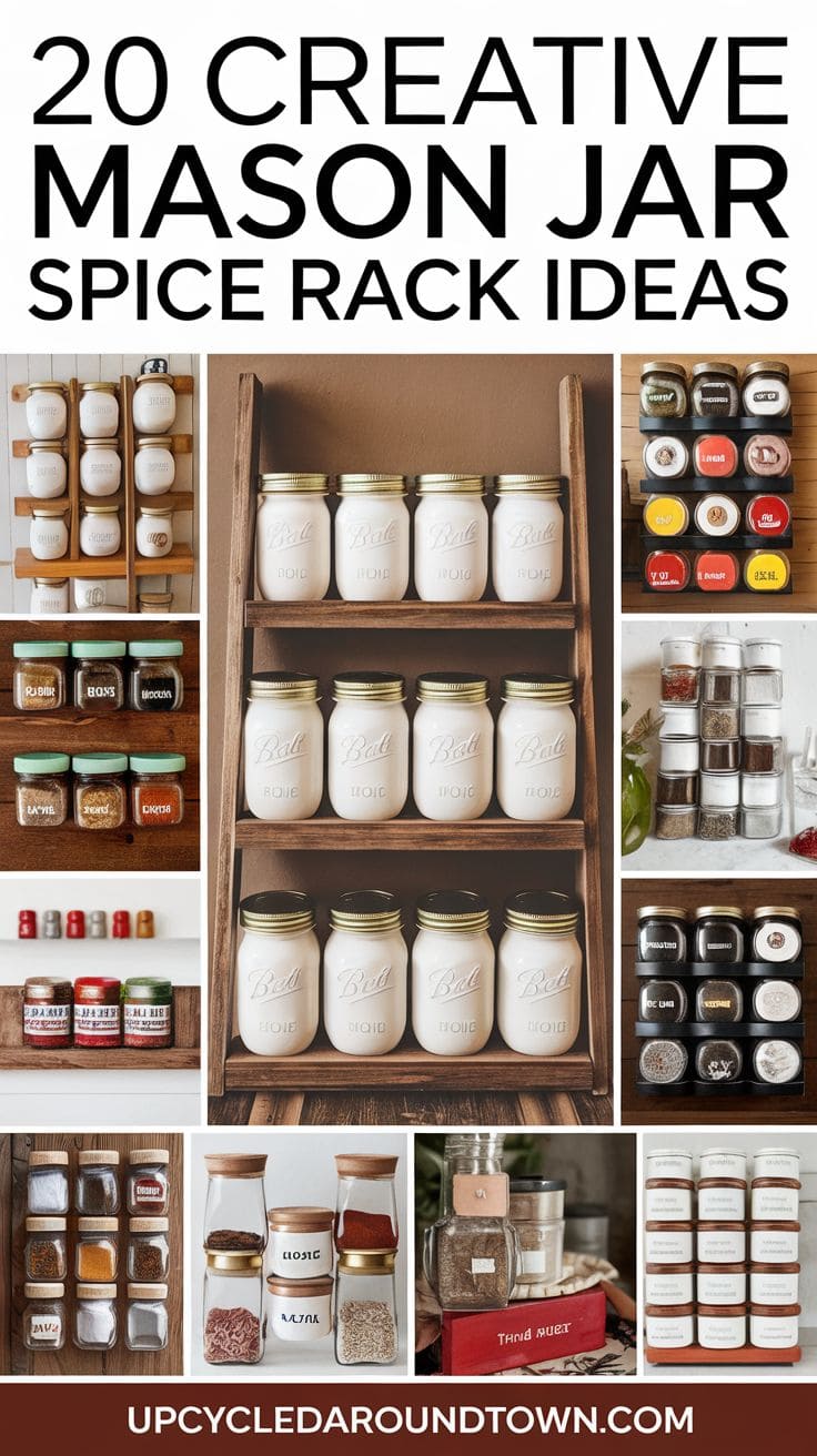 20 Creative Mason Jar Spice Rack Ideas for Your Kitchen - Upcycled ...