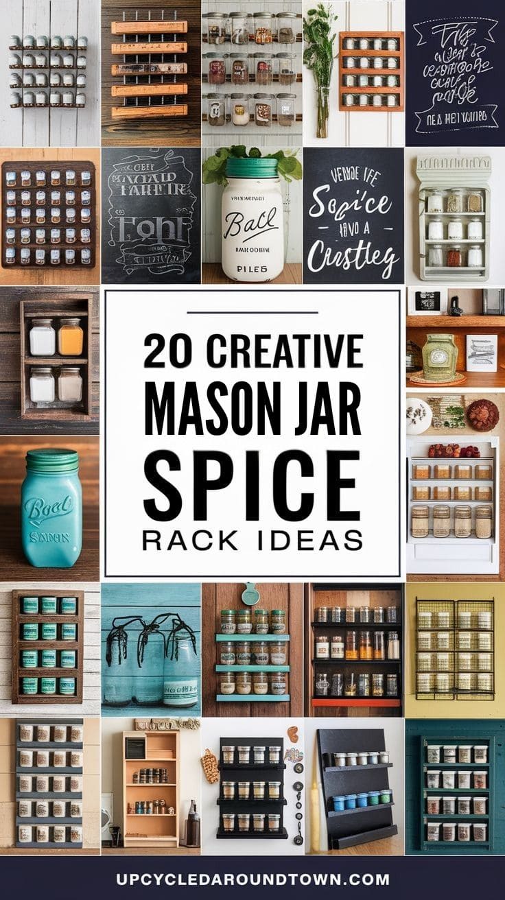 20 Creative Mason Jar Spice Rack Ideas for Your Kitchen - Upcycled ...