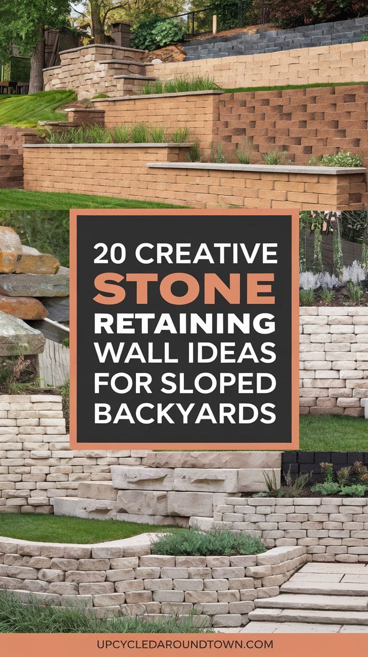20 Creative Stone Retaining Wall Ideas for Sloped Backyards - Upcycled ...