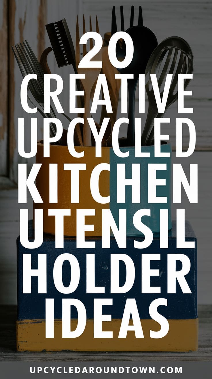 20 Creative Upcycled Kitchen Utensil Holder Ideas - Upcycled Around Town