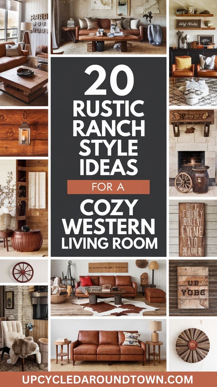 20 Rustic Ranch Style Ideas for a Cozy Western Living Room - Upcycled ...