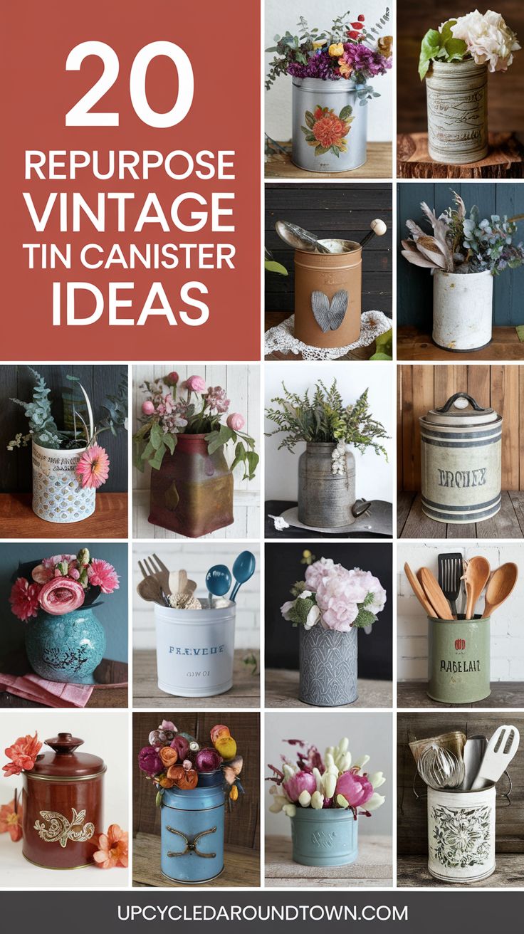 20 Creative Ways to Repurpose Vintage Tin Canisters - Upcycled Around Town