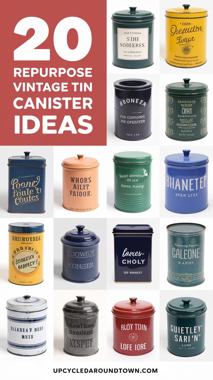 20 Creative Ways to Repurpose Vintage Tin Canisters - Upcycled Around Town