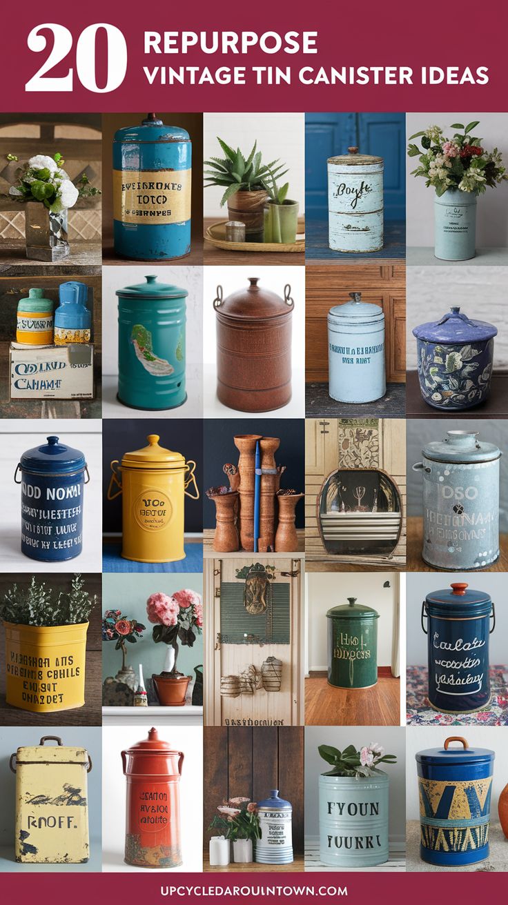 20 Creative Ways to Repurpose Vintage Tin Canisters - Upcycled Around Town