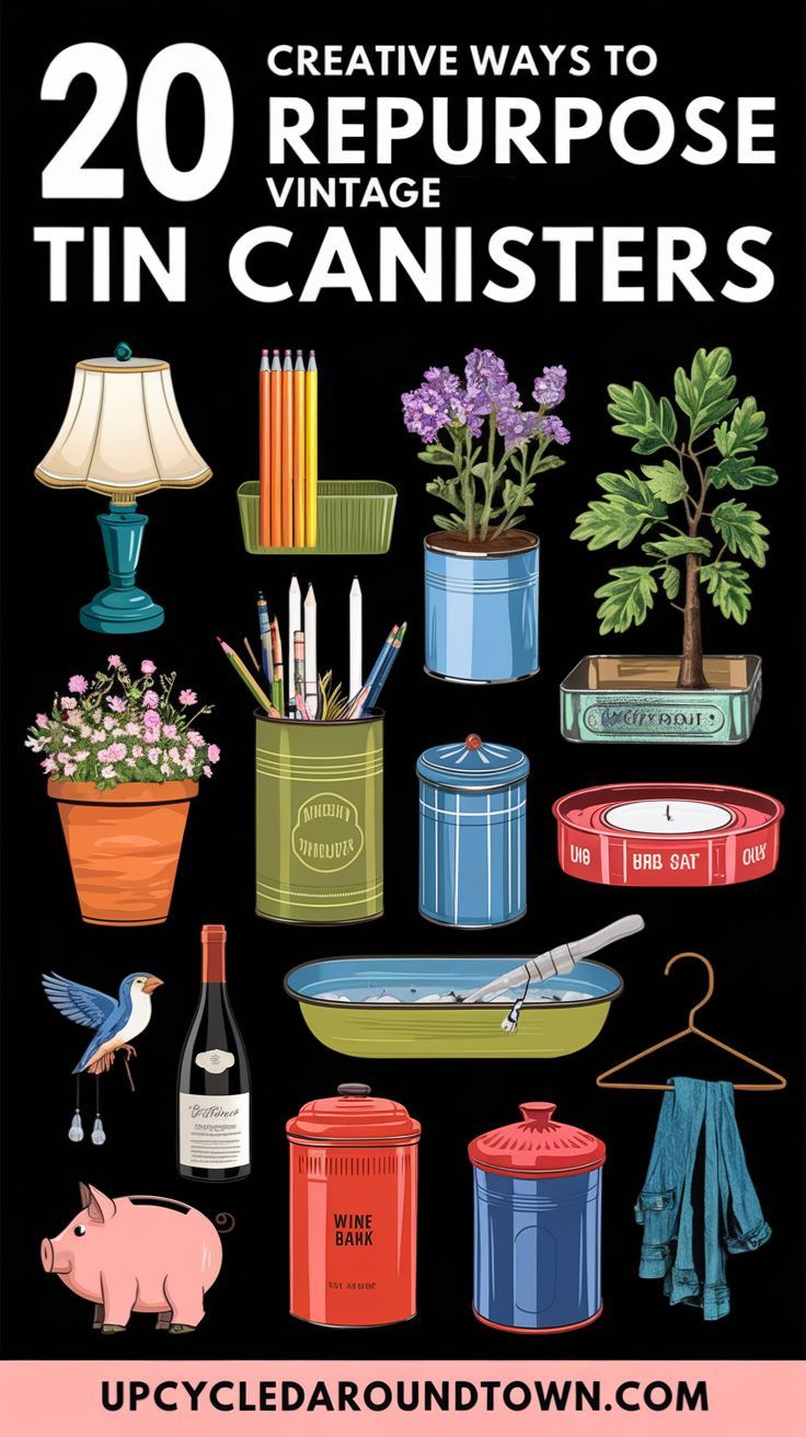 20 Creative Ways to Repurpose Vintage Tin Canisters - Upcycled Around Town