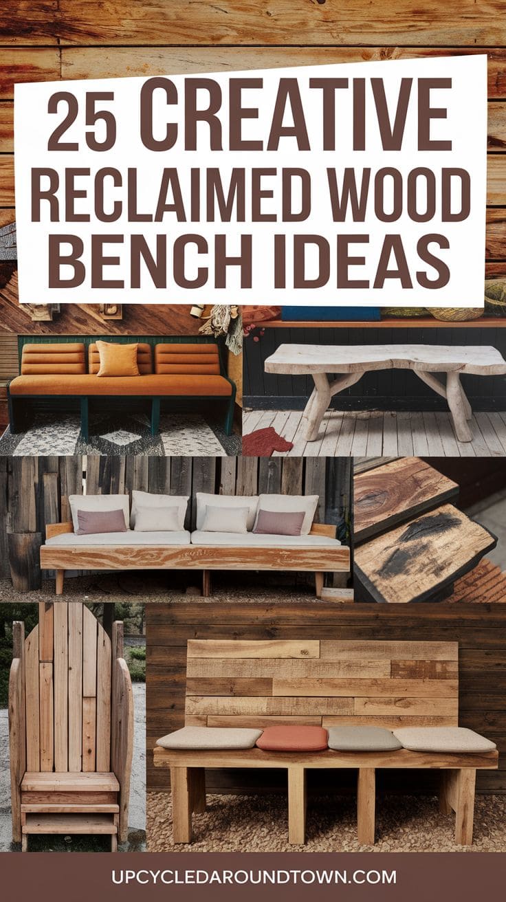 25 Creative Reclaimed Wood Bench Ideas for Your Home - Upcycled Around Town
