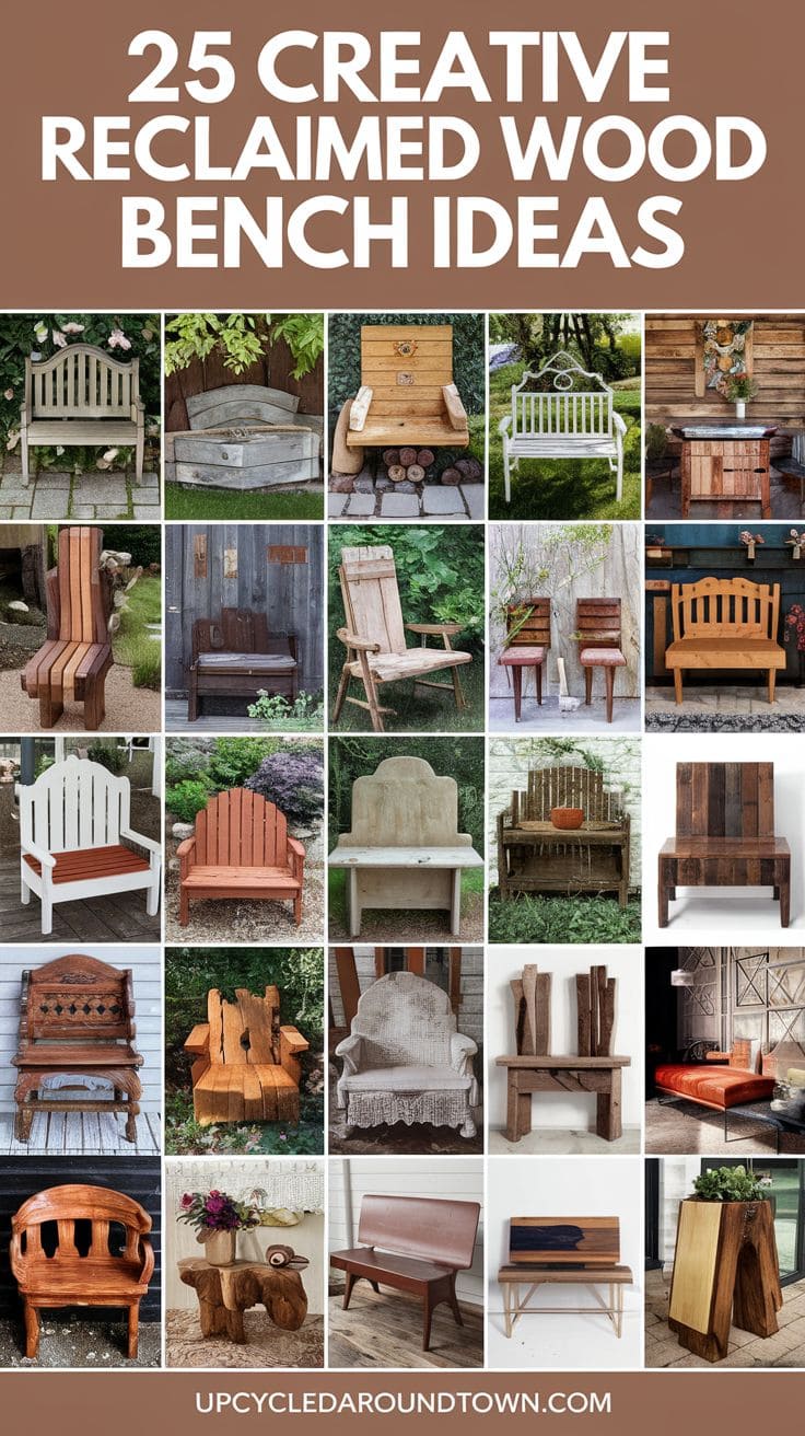 25 Creative Reclaimed Wood Bench Ideas for Your Home - Upcycled Around Town