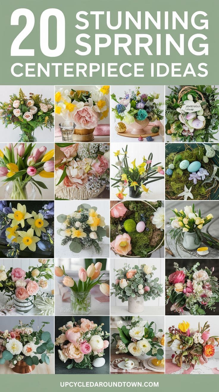 20 Stunning Spring Centerpiece Ideas to Brighten Your Home - Upcycled ...