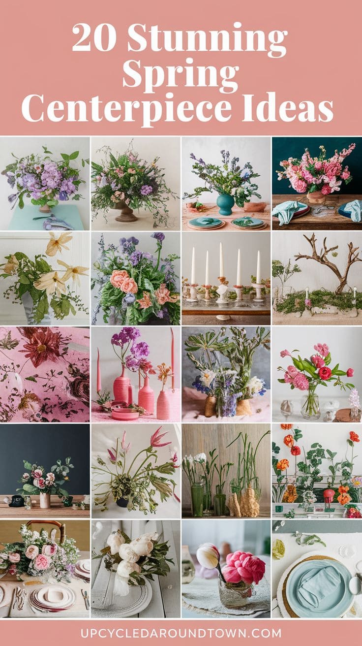 20 Stunning Spring Centerpiece Ideas to Brighten Your Home - Upcycled ...