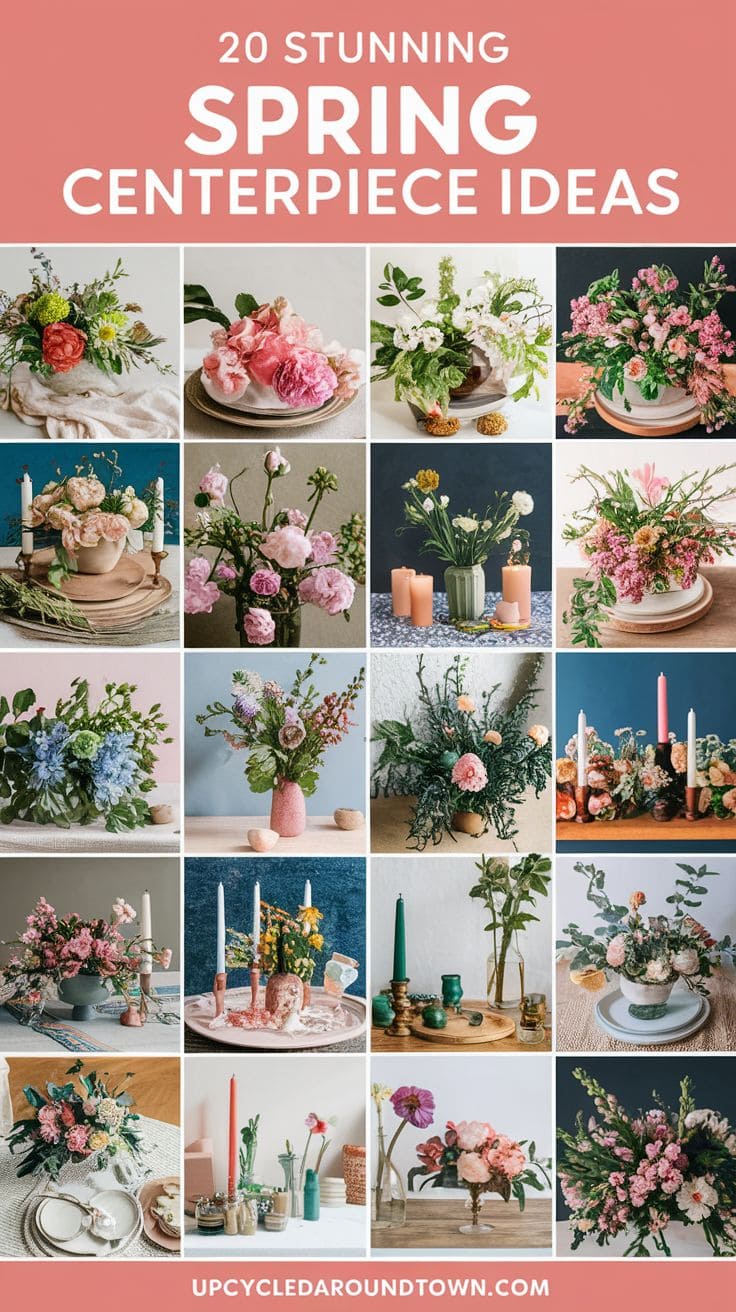 20 Stunning Spring Centerpiece Ideas to Brighten Your Home - Upcycled ...