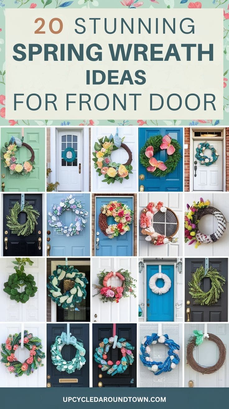 20 Stunning Spring Wreath Ideas to Refresh Your Front Door - Upcycled ...