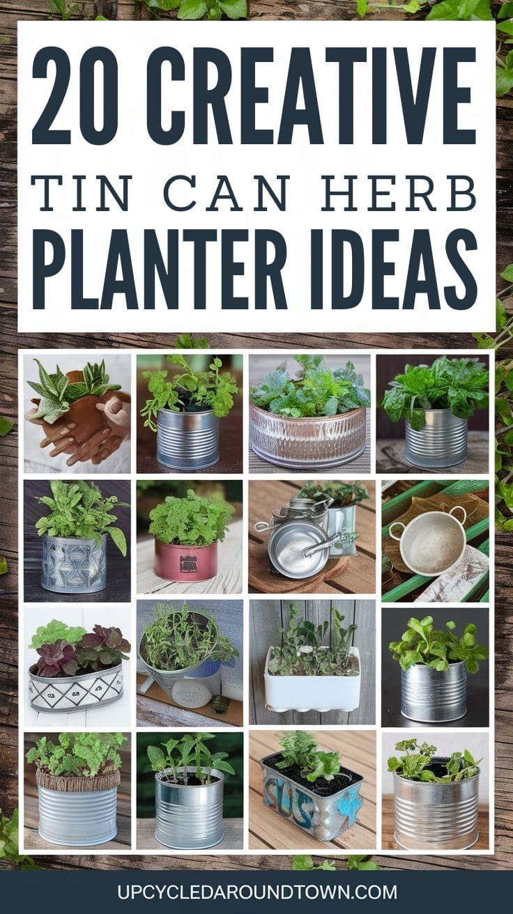 20 Creative DIY Herb Planter Ideas Using Cans - Upcycled Around Town
