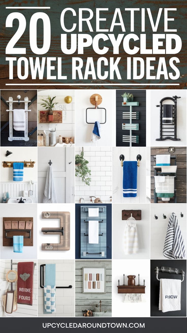 20 Creative Upcycled Towel Rack Ideas for Your Home - Upcycled Around Town