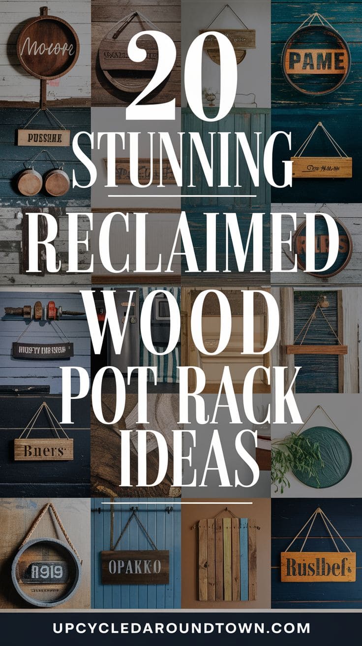 20 Stunning Reclaimed Wood Pot Rack Ideas for Your Kitchen - Upcycled ...