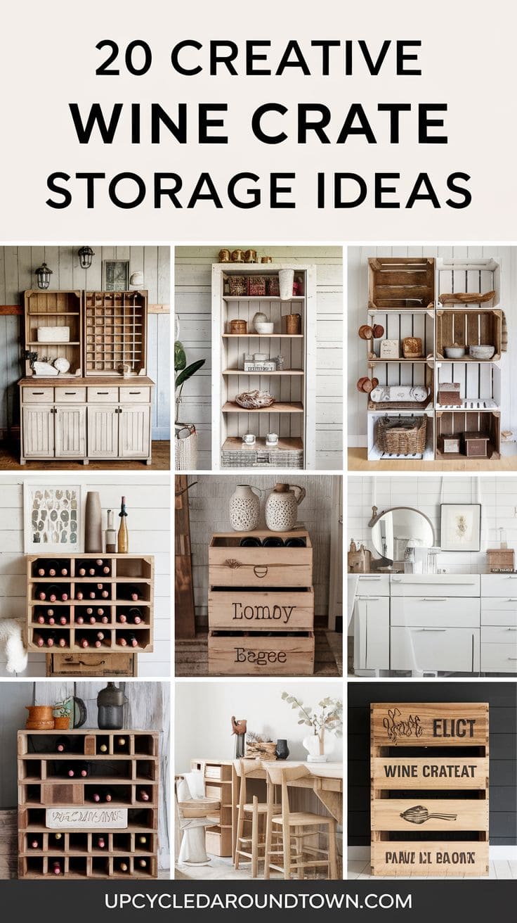 20 Creative Wine Crate Storage Ideas for Your Home - Upcycled Around Town