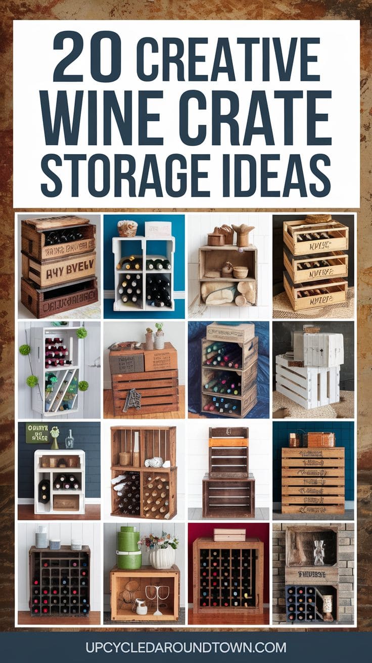 20 Creative Wine Crate Storage Ideas for Your Home - Upcycled Around Town