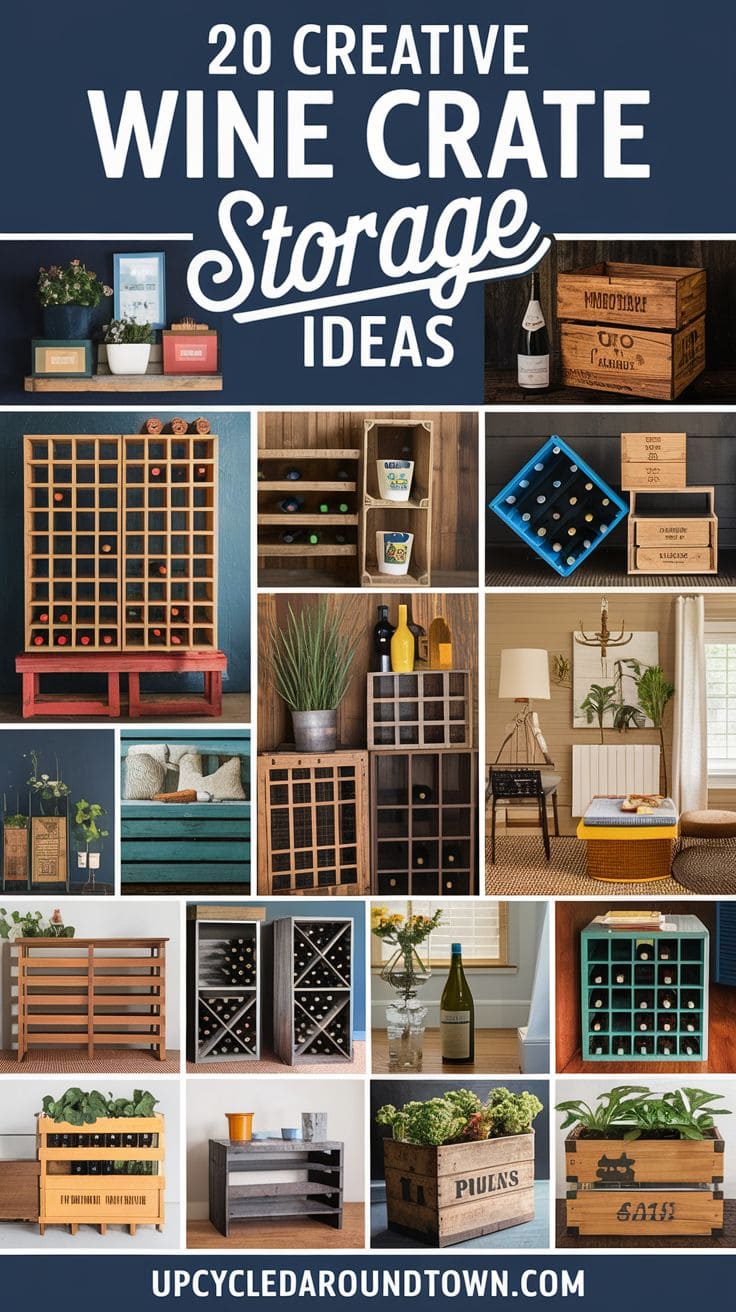 20 Creative Wine Crate Storage Ideas for Your Home - Upcycled Around Town