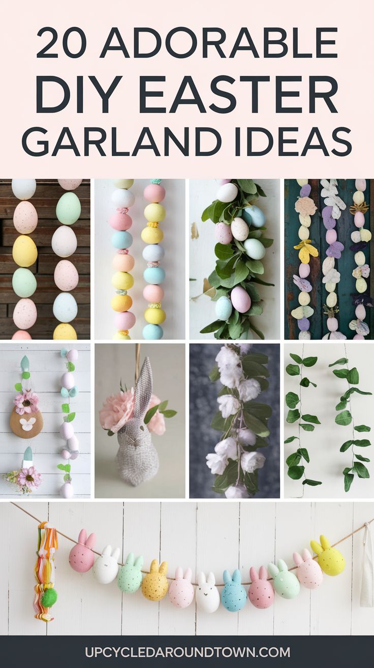 20 Adorable DIY Easter Garland Ideas for Your Spring Decor - Upcycled ...