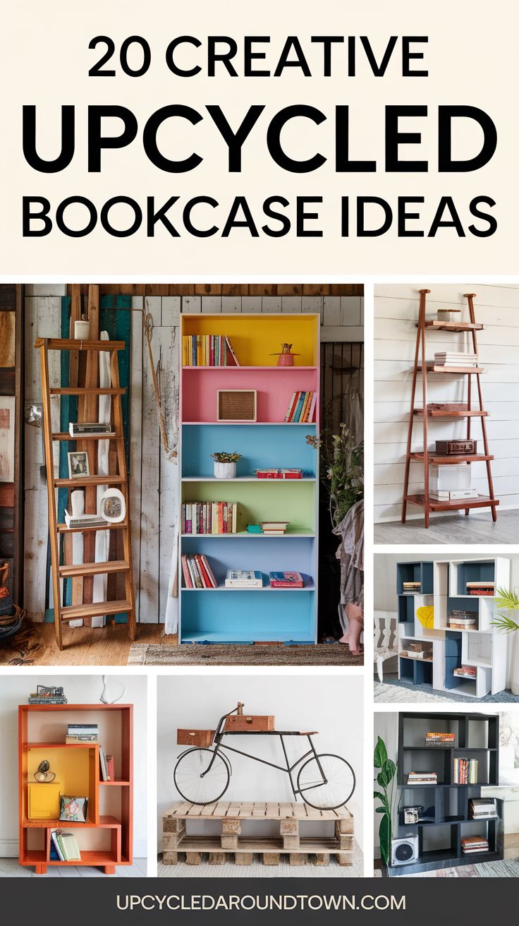 20 Creative Upcycled Bookcase Ideas for Your Home - Upcycled Around Town