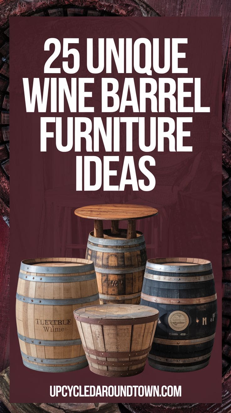 25 Unique Wine Barrel Furniture Ideas for Your Home Decor - Upcycled Around Town