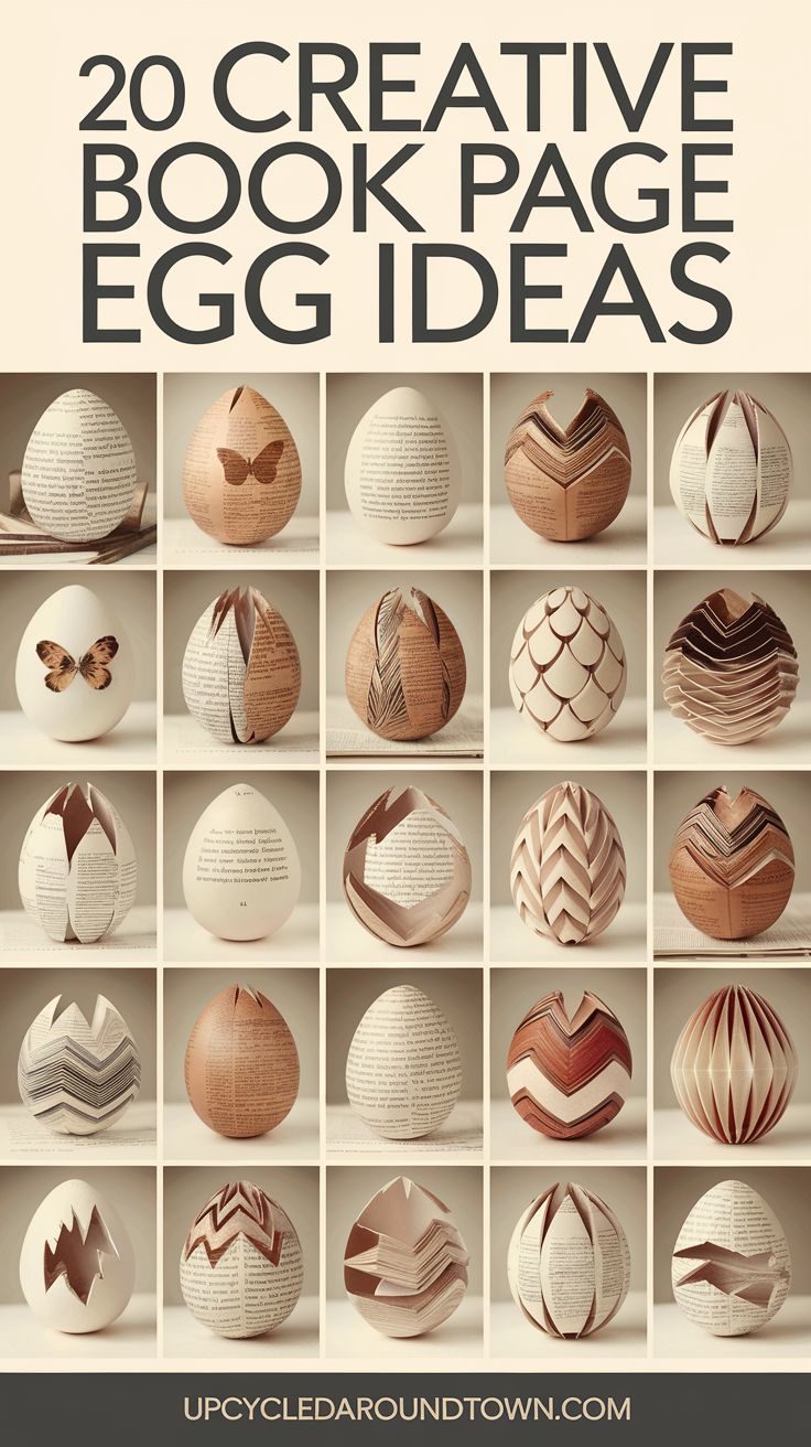 20 Creative Book Page Egg Ideas for Unique Decor - Upcycled Around Town