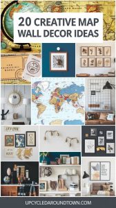 20 Creative Map Wall Decor Ideas to Transform Your Space - Upcycled ...