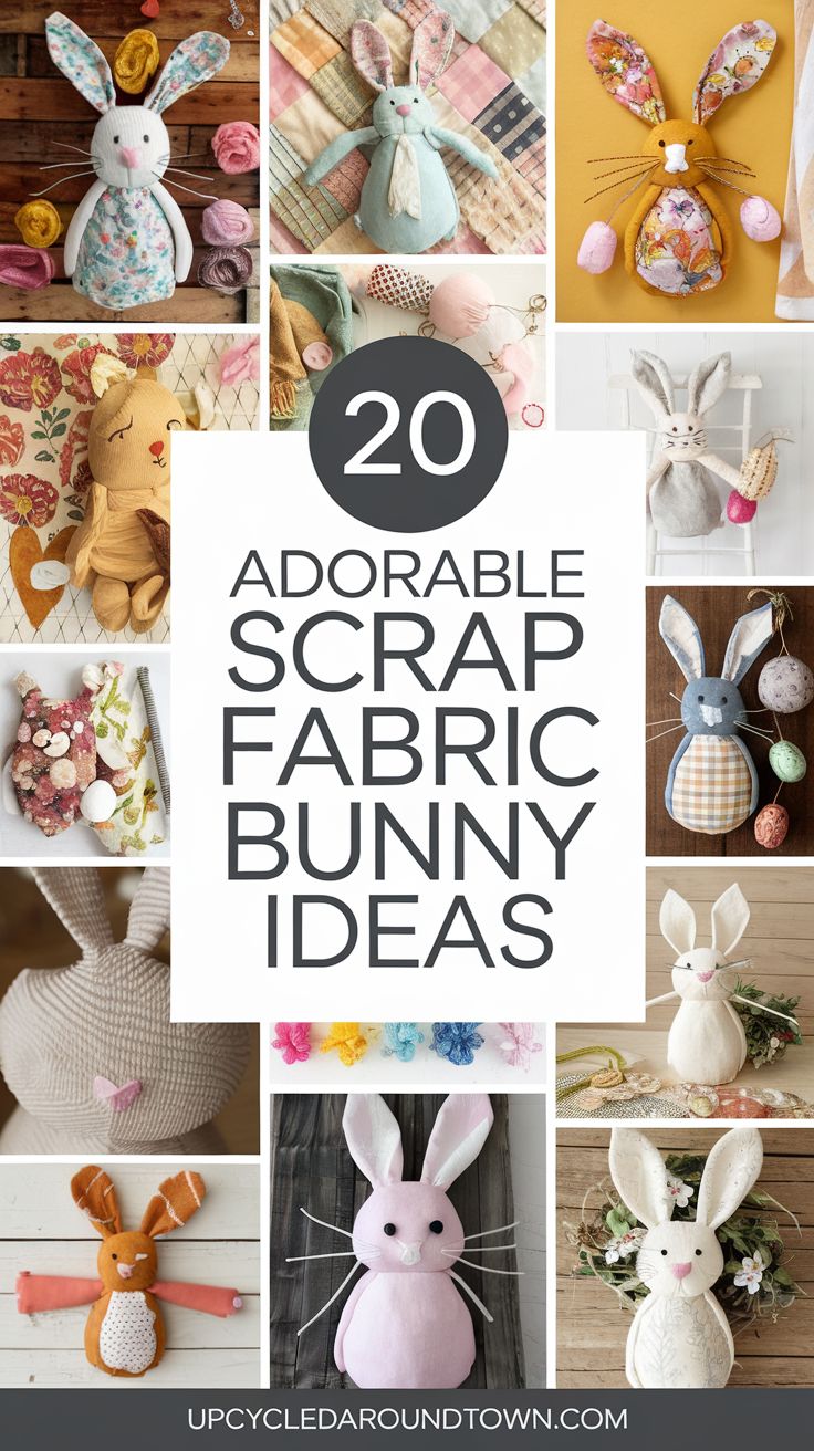 20 Adorable Scrap Fabric Bunny Ideas for Your Spring Decor - Upcycled ...