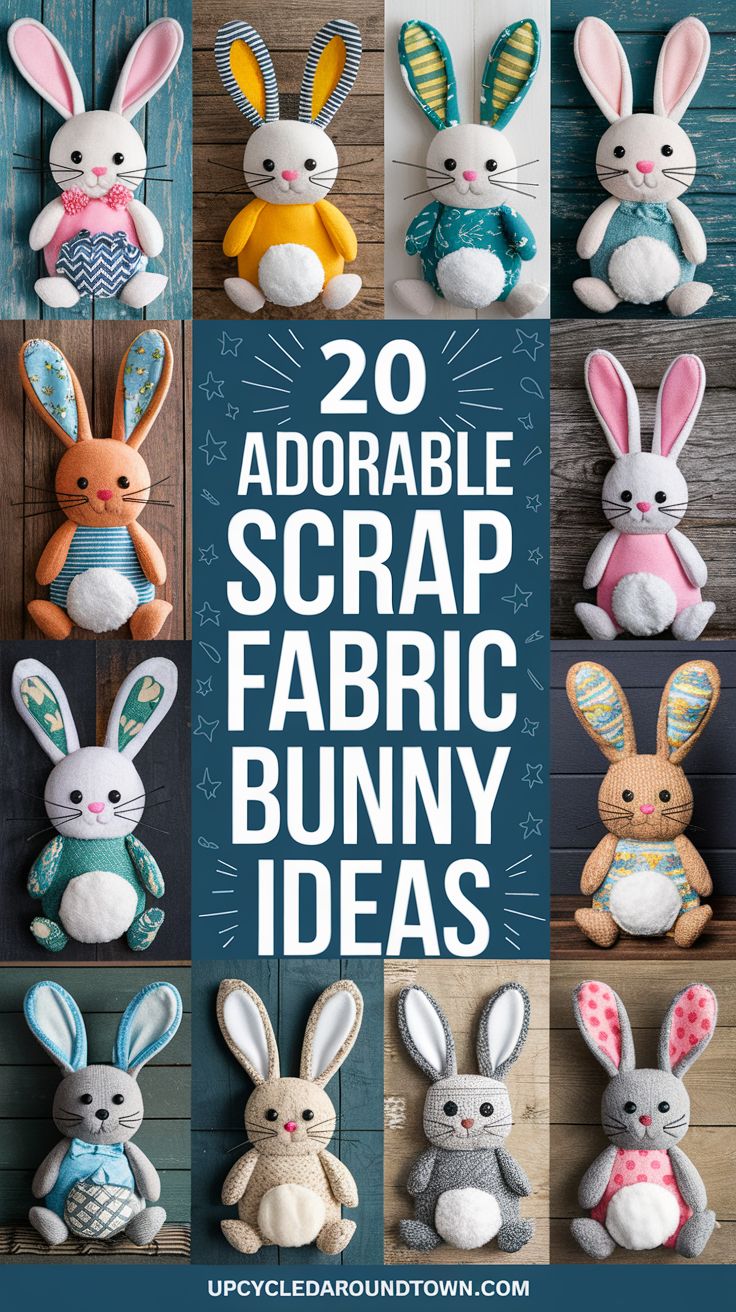 20 Adorable Scrap Fabric Bunny Ideas for Your Spring Decor - Upcycled ...