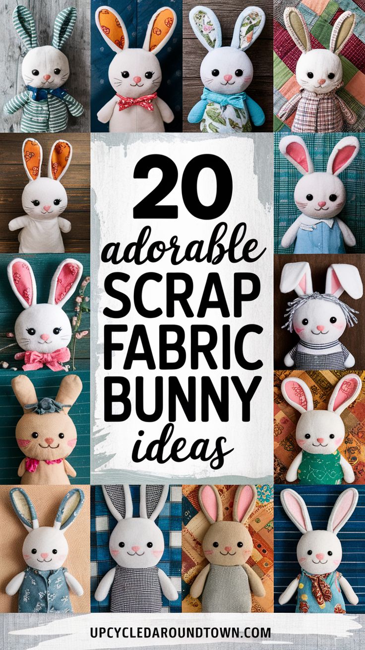 20 Adorable Scrap Fabric Bunny Ideas for Your Spring Decor - Upcycled ...