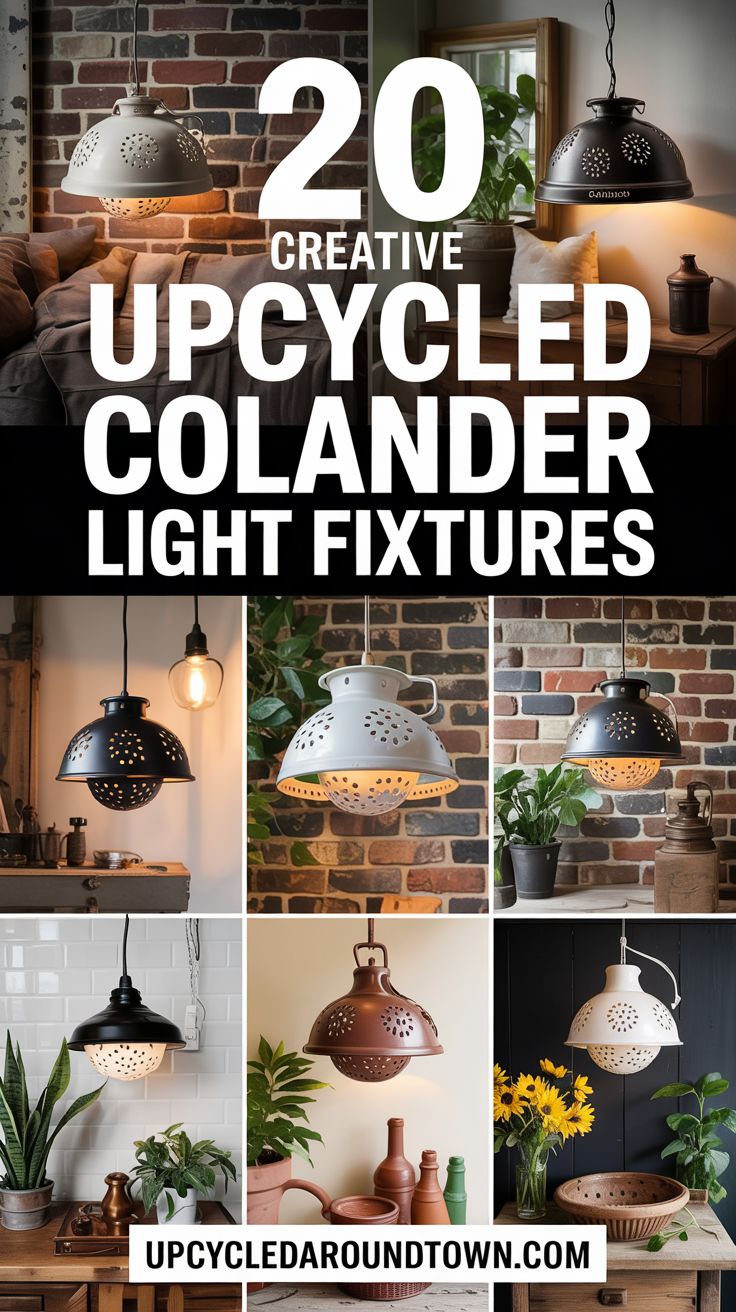 20 Creative Upcycled Colander Light Fixtures for Sustainable Home Decor ...