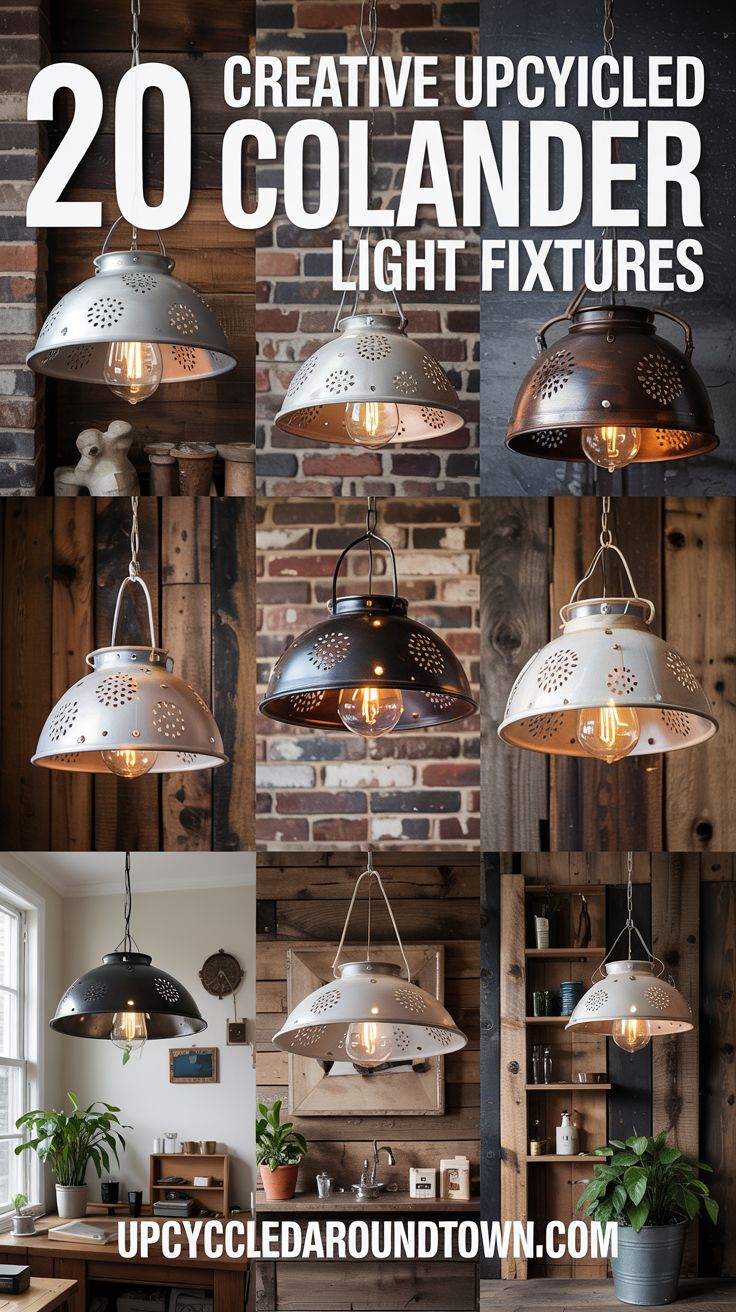 20 Creative Upcycled Colander Light Fixtures for Sustainable Home Decor ...