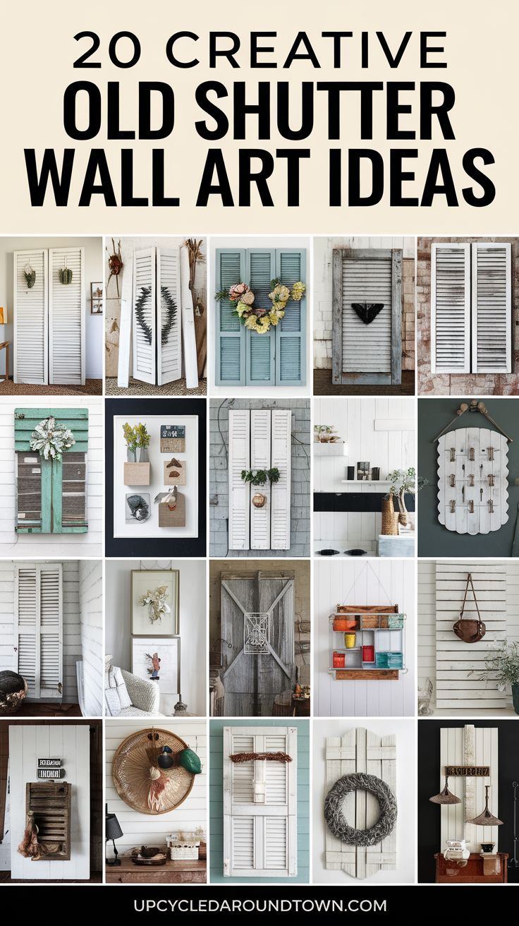 20 Creative Old Shutter Wall Art Ideas to Transform Your Space ...