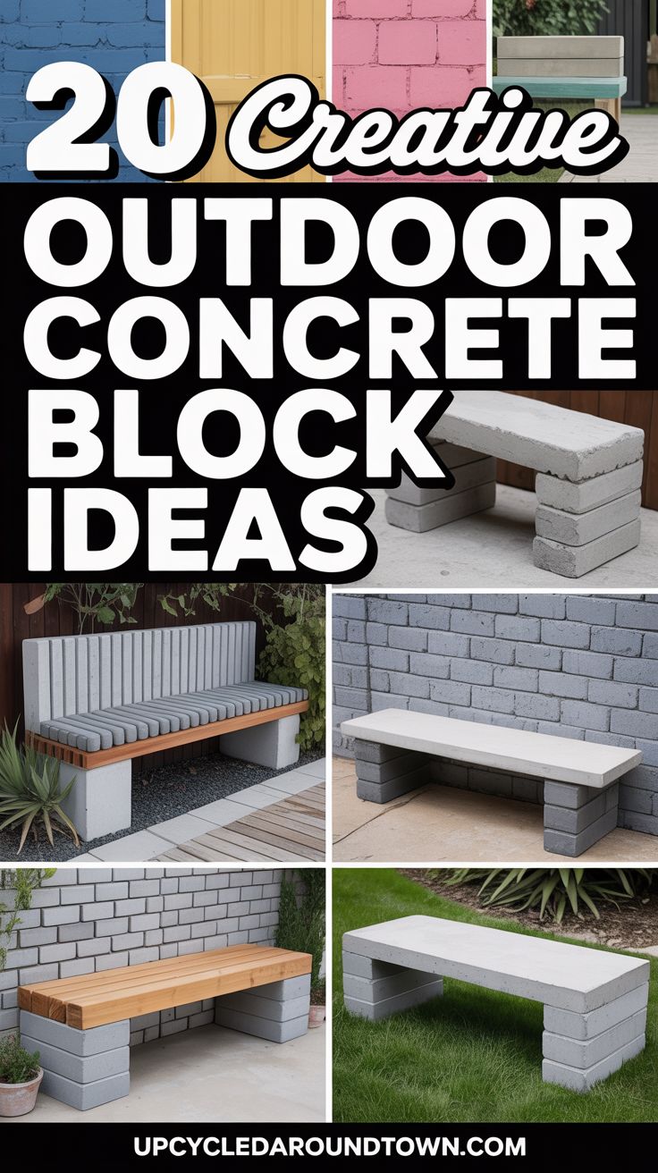 20 Creative Outdoor Concrete Block Bench Ideas for Your Garden ...