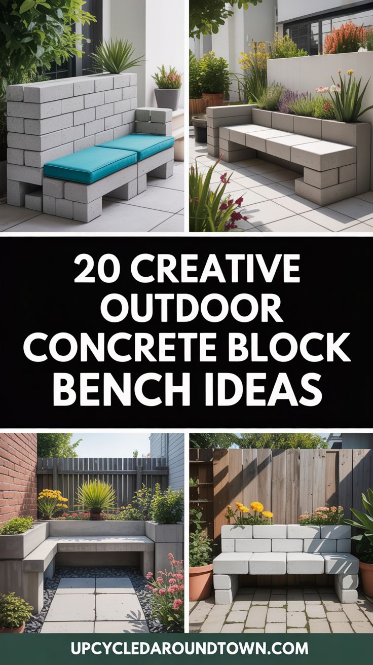 20 Creative Outdoor Concrete Block Bench Ideas for Your Garden ...