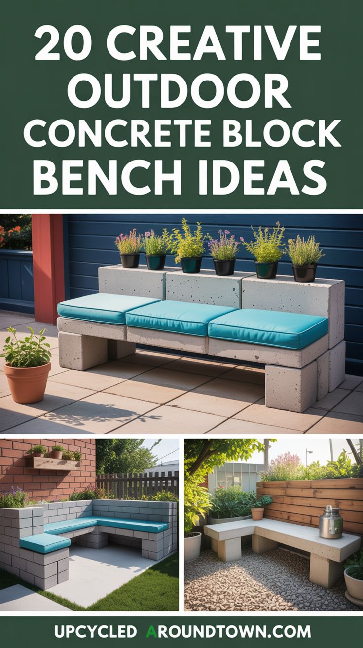 20 Creative Outdoor Concrete Block Bench Ideas for Your Garden ...