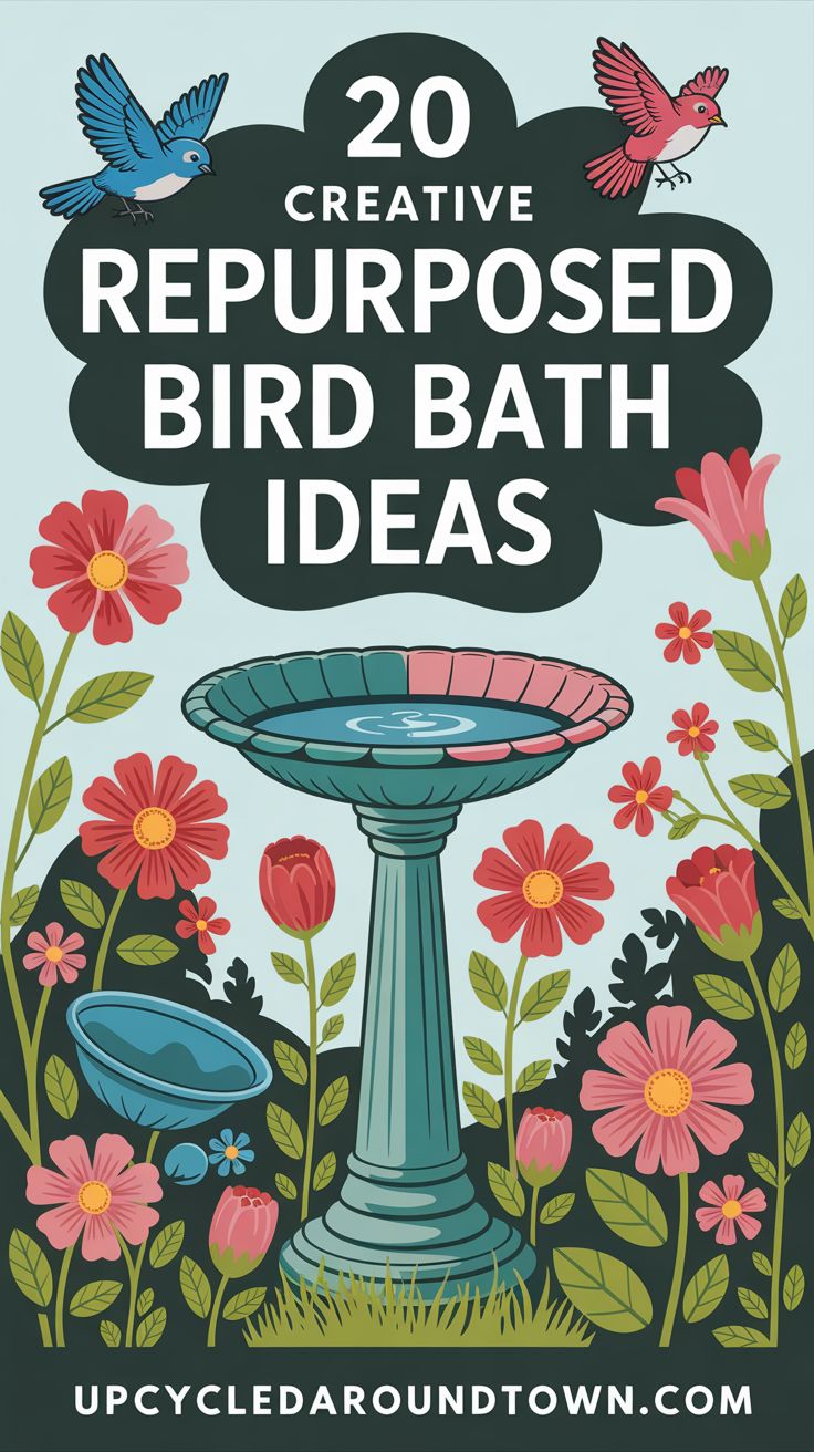 20 Creative Repurposed Bird Bath Ideas for Your Garden - Upcycled ...