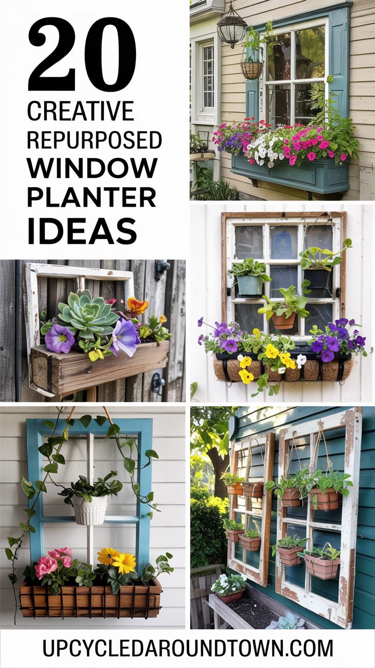 20 Creative Repurposed Window Planter Ideas for Your Garden - Upcycled ...