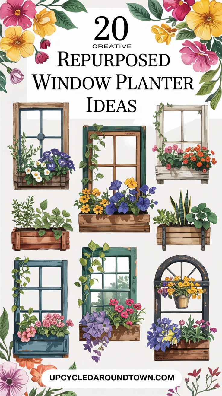 20 Creative Repurposed Window Planter Ideas for Your Garden - Upcycled ...