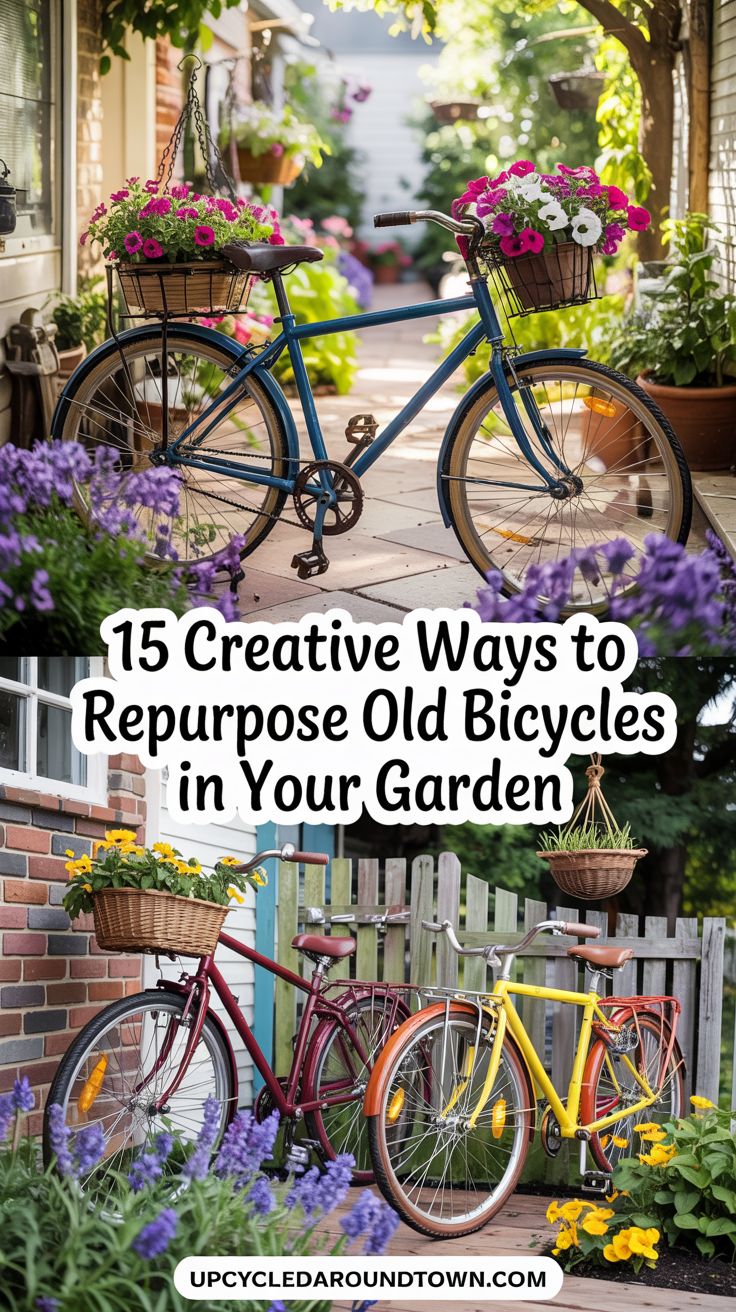 15 Creative Ways to Repurpose Old Bicycles in Your Garden - Upcycled ...